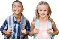 Transparent Kids with Backpacks Smiling Face Camera - Download Free PNG ...