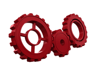 Digital PNG Illustration of Red Cogs on Transparent Background ...