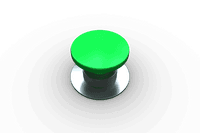 Green Button Isolated on Transparent Background for Tech Interface ...