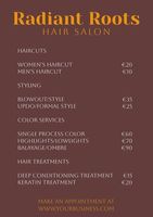 Elegant Hair Salon Service Menu with Pricing - Download Free Template ...