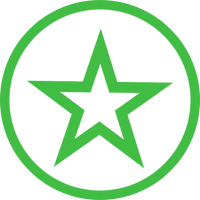Green Circular Star Icon on Transparent Background - Download Free PNG ...