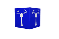 Transparent Cube with Network Range Symbol for Digital Communication ...