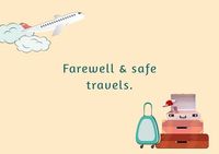 Farewell Card with Airplane and Luggage on Peach Background - Download ...