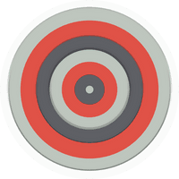 Red and Grey Target on Transparent Background with Copy Space ...