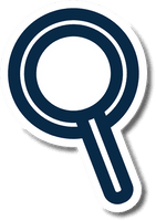 Blue Search Icon on Transparent Background for Design Projects ...