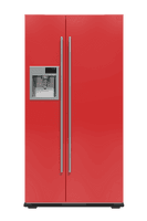 Red Refrigerator with Water Dispenser on Transparent Background ...
