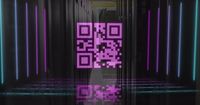 QR Code Overlay in Colored Data Center - Download Free Image from Pikwizard