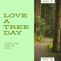 Love a Tree Day Promotion with Forest Path and Inspirational Text ...