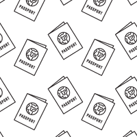 Seamless Pattern of Passports on Transparent Background Vector ...