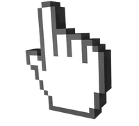 3D Pixelated Computer Cursor on Transparent Background - Download Free ...
