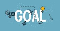 Goal Setting Concept with Icons Representing Planning and Strategy ...