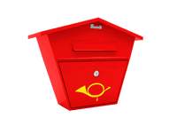 Red Letterbox on Transparent Background for Posting and Delivery ...