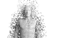 3D Model of Human Disintegrating Transparent Digital Concept - Download ...