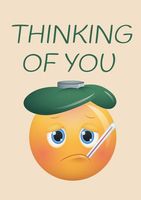 Sad Emoji With Thermometer Illustration For Get Well Soon Messages from ...