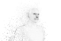 Pixelated Human Figure on Transparent Background Illustration ...