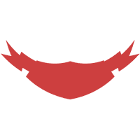 Curved Red Label with Ribbon Banner on Transparent Background ...