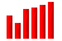 Red Bar Chart on Transparent Background for Business Analysis ...
