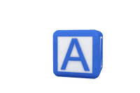 Blue and White Alphabet Block with Letter A on Transparent Background ...