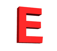 Bold Red Letter E on Transparent Background for Design Projects ...