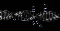 DNA Strand with Floating Molecules Background in Biotechnology Themes ...