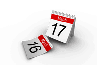 Red White Calendar on Transparent Background Symbolizes Time Concept ...