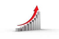 Transparent Bar Chart with Red Rising Arrow Illustration - Download ...
