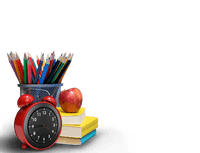 Education Tools Transparent Background with Books and Pencil Holder ...
