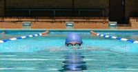 Lap swimmer practicing in outdoor pool - Download Free Image from Pikwizard