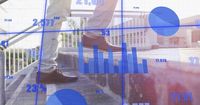 Businessman Climbing Steps With Financial Data Overlay - Download Free ...