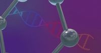 Floating Molecules Overlapping DNA Chains on Purple Gradient - Download ...