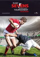 Dynamic Rugby Sevens Tournament Poster with Players and Stadium from ...