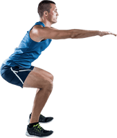 Transparent Side View of Male Athlete Doing Squat Exercise - Download ...