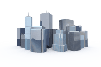 Transparent 3D Skyline with Modern Buildings - Download Free PNG from ...