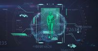 Digital Human Interface with Brain and Data Processing Visuals ...