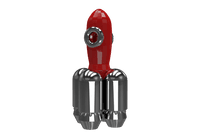 Shiny Red Rocket Launching on Transparent Background Illustration ...
