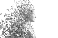 White Man Breaking into Particles on Transparent Background - Download ...