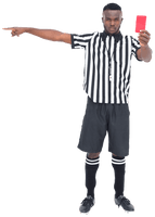 Stern Referee Showing Red Card Transparent Background Concept ...