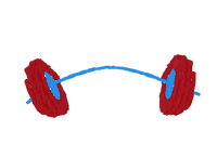 Vector Blue and Red Dumbbell on Transparent Background Symbolizing ...