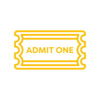 Gold Admit One Ticket Icon on Transparent Background - Download Free ...
