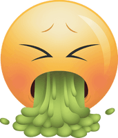 Big Yellow Vomiting Emoji on Transparent Background - Download Free PNG ...