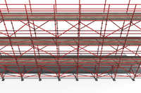 Transparent Red Metal Scaffolding Structure 3D Render - Download Free ...