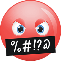 Angry Red Emoji with Censored Mouth on Transparent Background ...