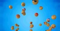Floating Emojis with Varied Expressions on Blue Background - Download ...