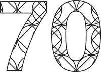 Ornate Patterned 70 on Transparent Background for Milestone Celebration ...
