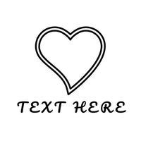 Heart Outline Design with Editable Text Template for Love Messages ...