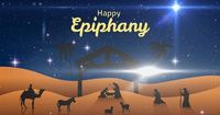 Epiphany Nativity Scene with Starry Night Sky - Download Free Image ...