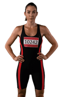 Confident Female Athlete Wearing Racing Suit on Transparent Background ...