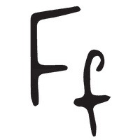 Stylized F in Large and Small Sizes on Transparent Background ...