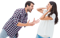 Caucasian Couple Arguing in Transparent Background, Angry Emotions and Relationships Concept ...