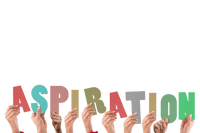 Transparent Hands Holding Colorful Letters Alphabet Word Aspiration ...